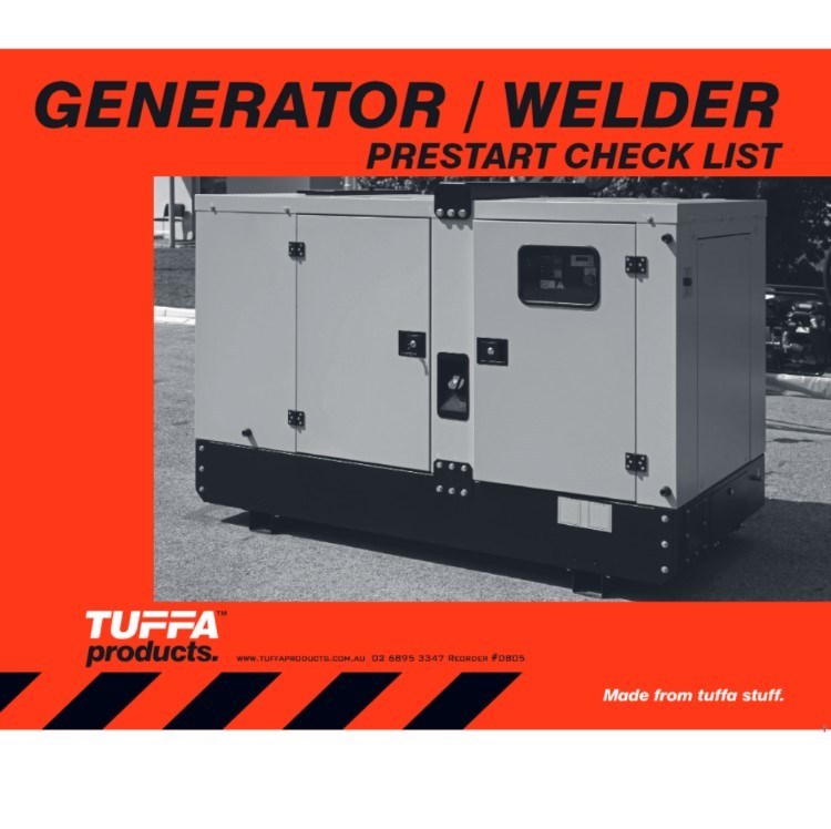 GENERATOR DB05 PRE START CHECKLIST BOOK – All Trades Safety & Workwear ...
