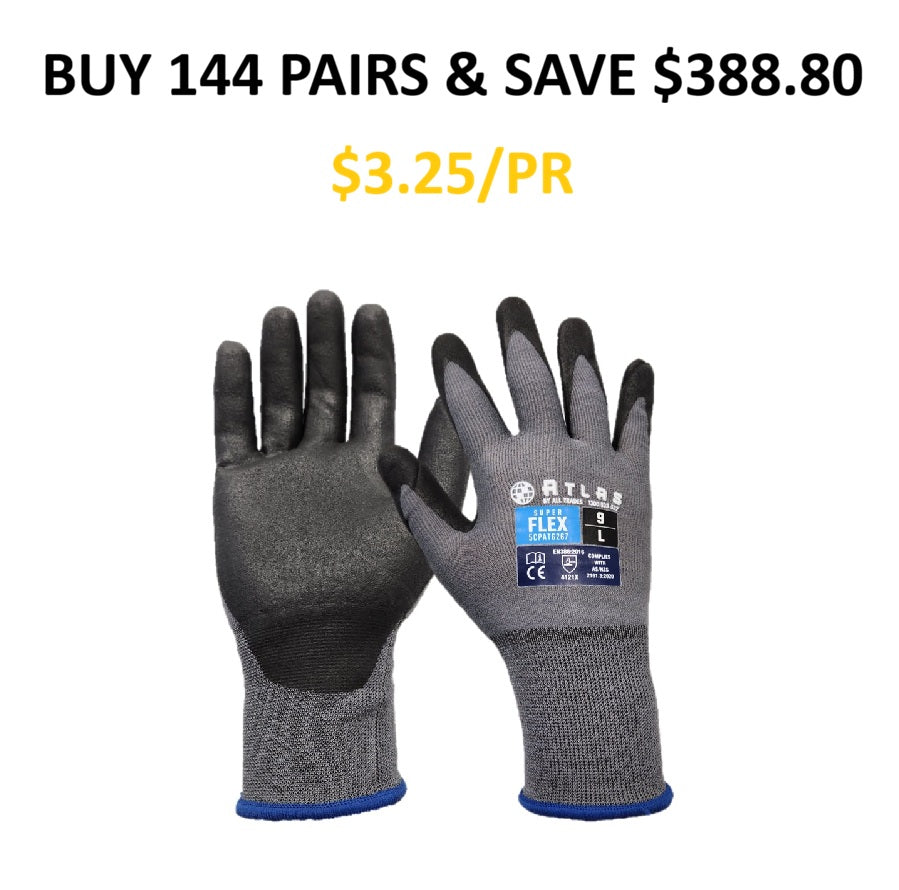 ATLAS ATG267 SUPERFLEX NITRILE FOAM COATED GLOVES – All Trades Safety ...