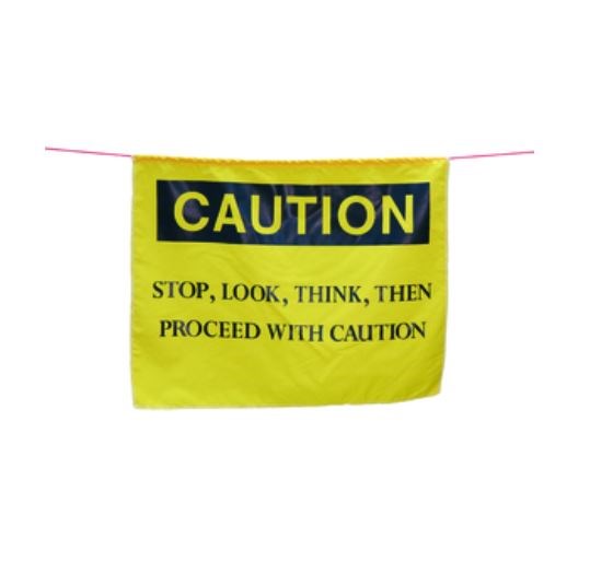 CAUTION FLAG - POLY/COTTON W/ NYLON ROPE – All Trades Safety & Workwear ...
