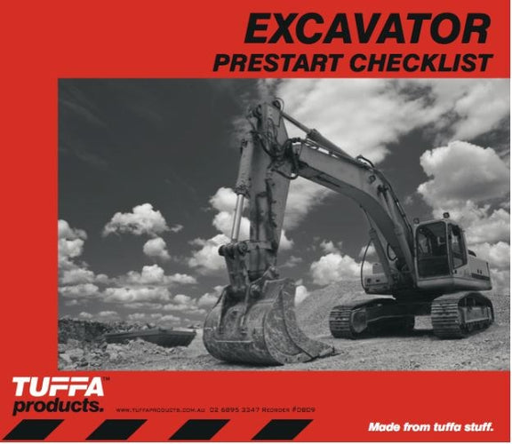 EXCAVATOR DB09 PRE START CHECKLIST BOOK – All Trades Safety & Workwear ...