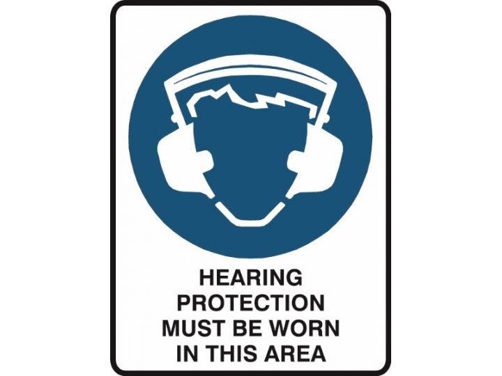 MANDATORY HEARING PROTECTION MUST BE WORN IN THIS AREA STICKER – All ...