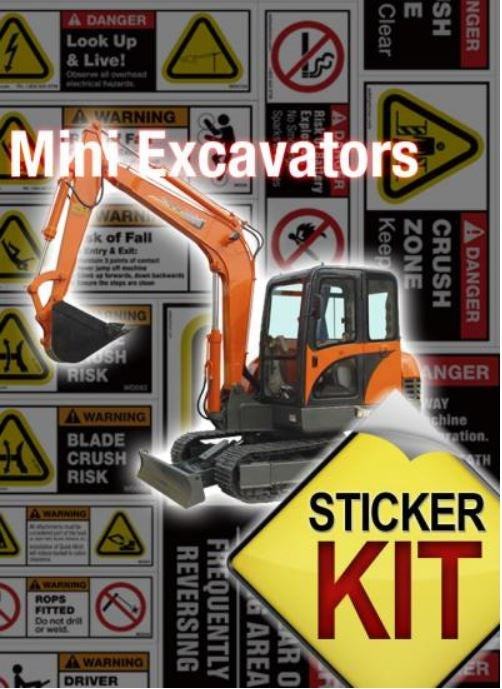 MINI EXCAVATOR SAFETY STICKER KIT MEXSS – All Trades Safety & Workwear ...