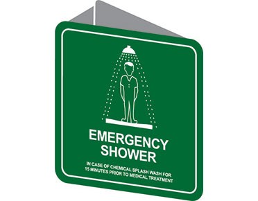 EMERGENCY DOUBLE SIDED SIGN - EMERGENCY SHOWER – All Trades Safety ...