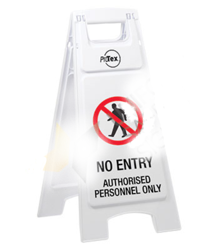 NO ENTRY WHITE PLASTIC A-FRAME FLOOR STAND – All Trades Safety ...