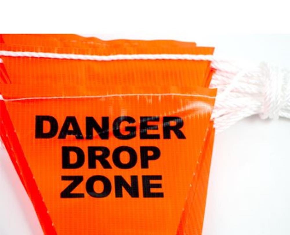 DROP ZONE PVC BUNTING - 30M – All Trades Safety & Workwear Supplies