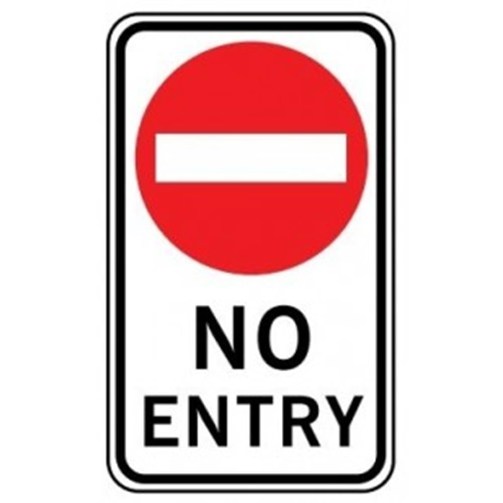 NO ENTRY ROAD SIGN R2-4 - ALUMINIUM – All Trades Safety & Workwear Supplies