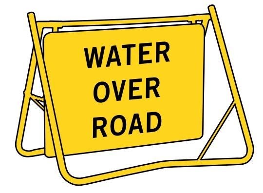 WATER OVER ROAD T2-13 SWING STAND SIGN – All Trades Safety & Workwear ...
